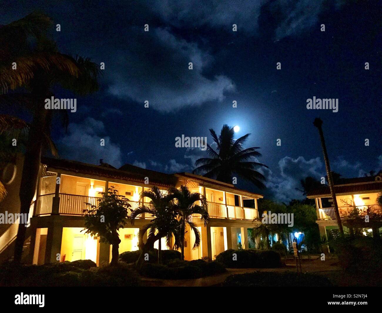 Moonlight hotel Cuba Stock Photo - Alamy