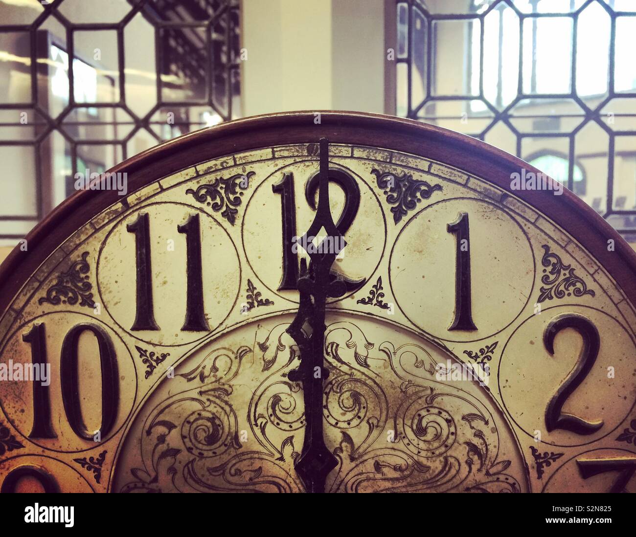 Detail of an antique clock Stock Photo - Alamy