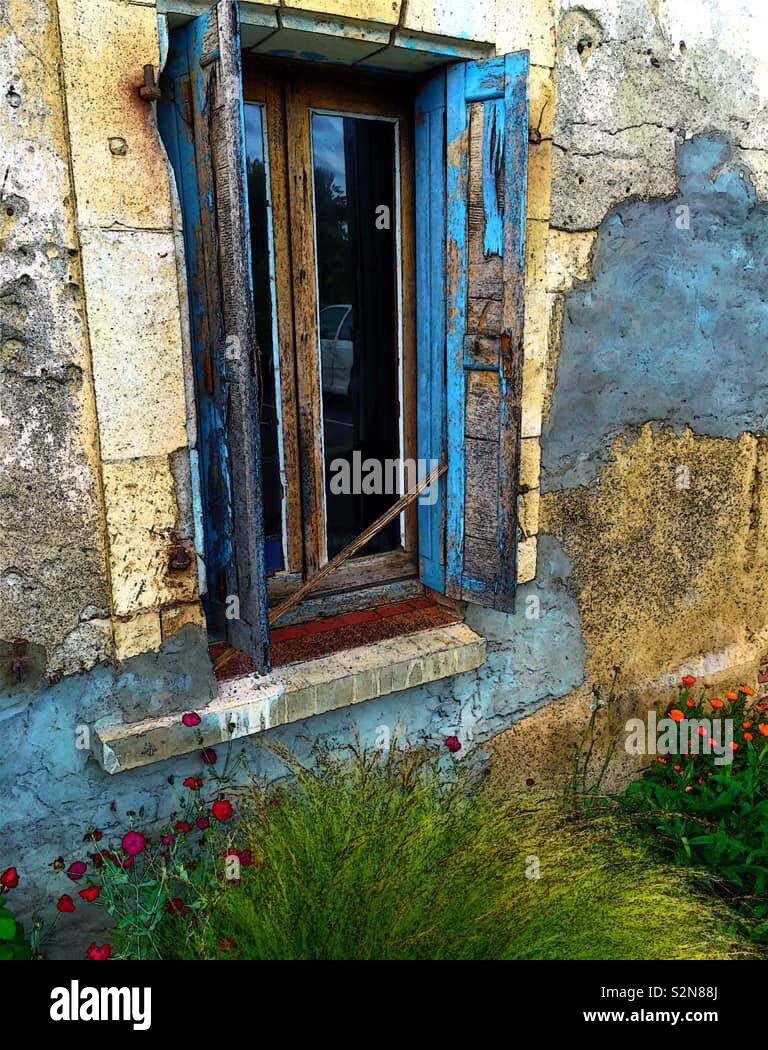 Window in rural France Stock Photo - Alamy