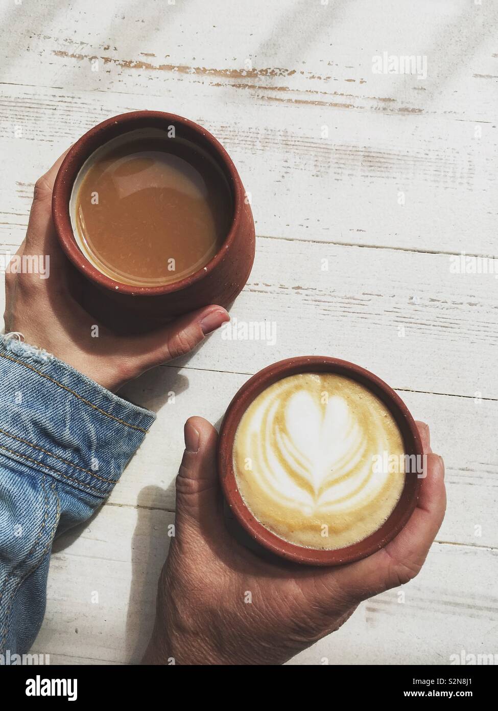 Two cups of coffee Stock Photo - Alamy