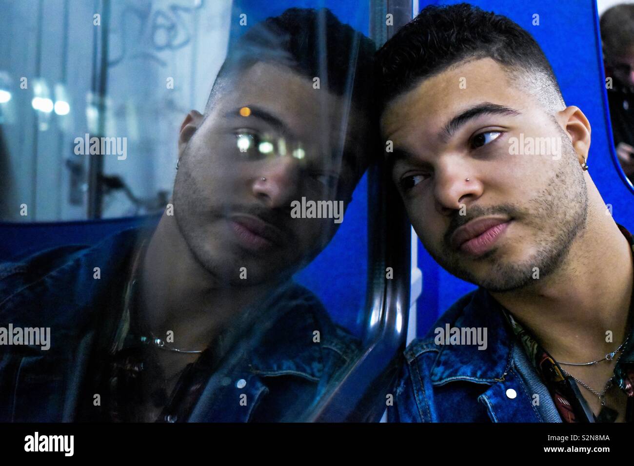Portrait inside the subway Stock Photo - Alamy