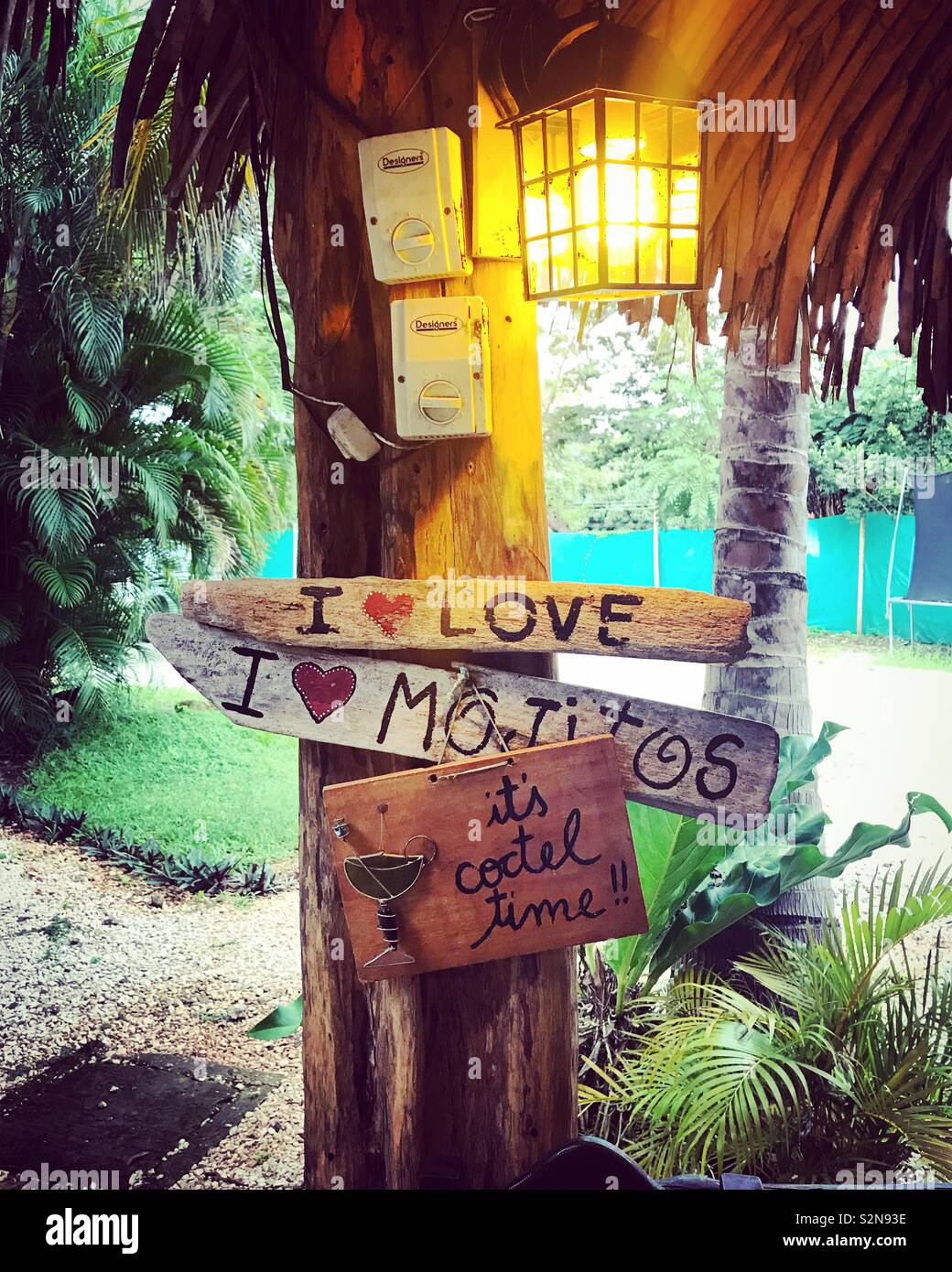 Signage at a bar in Samara, Costa Rica Stock Photo - Alamy