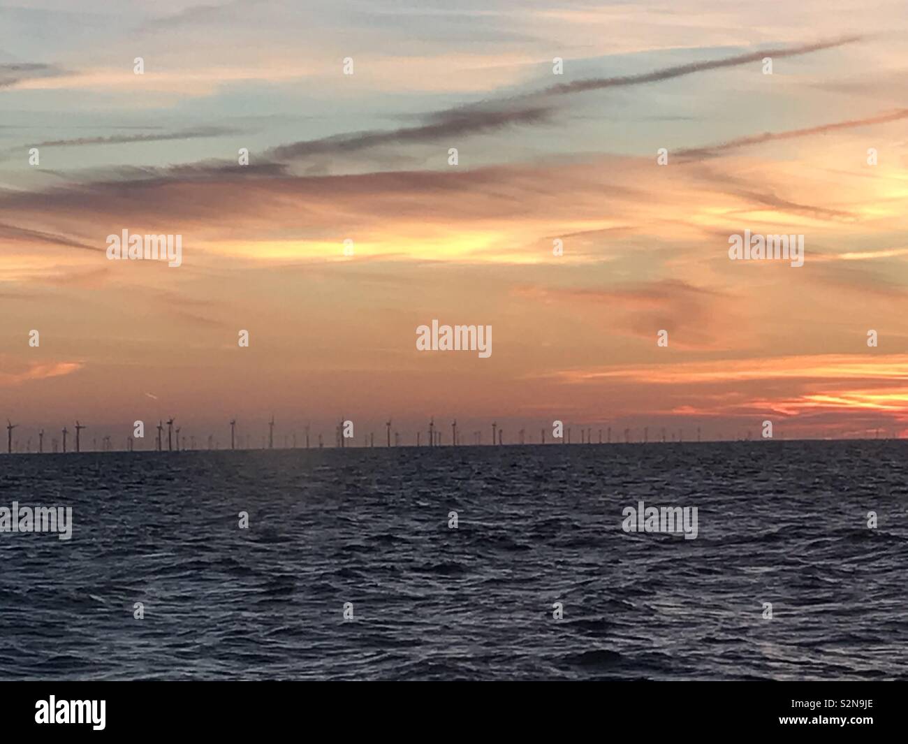 Wind turbines in english channel hi-res stock photography and images ...