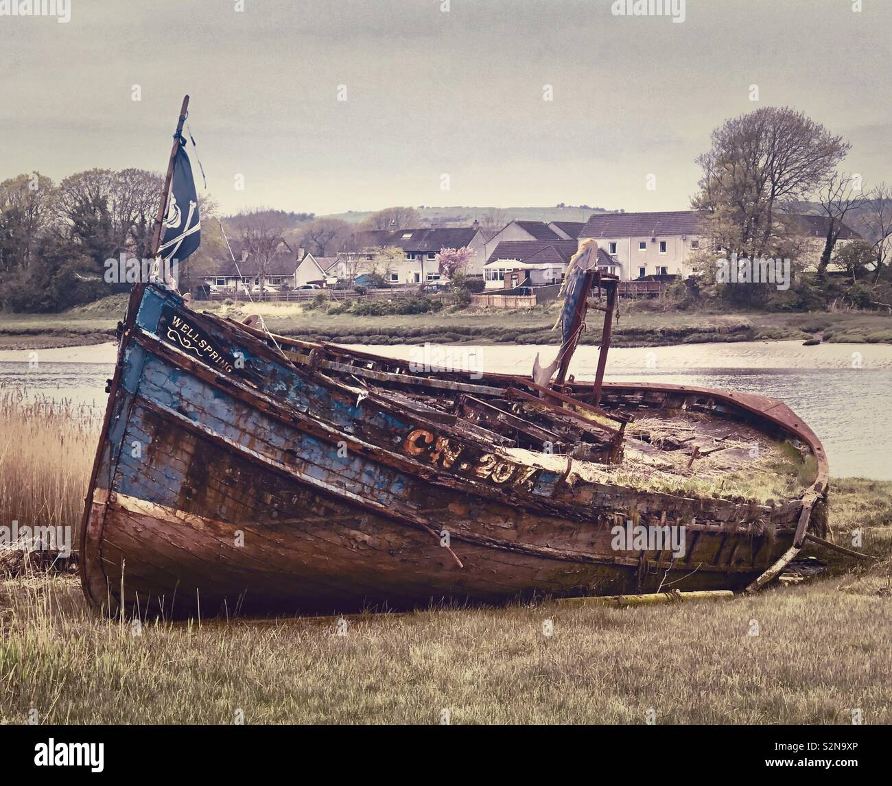 A wrecked boat Stock Photo - Alamy