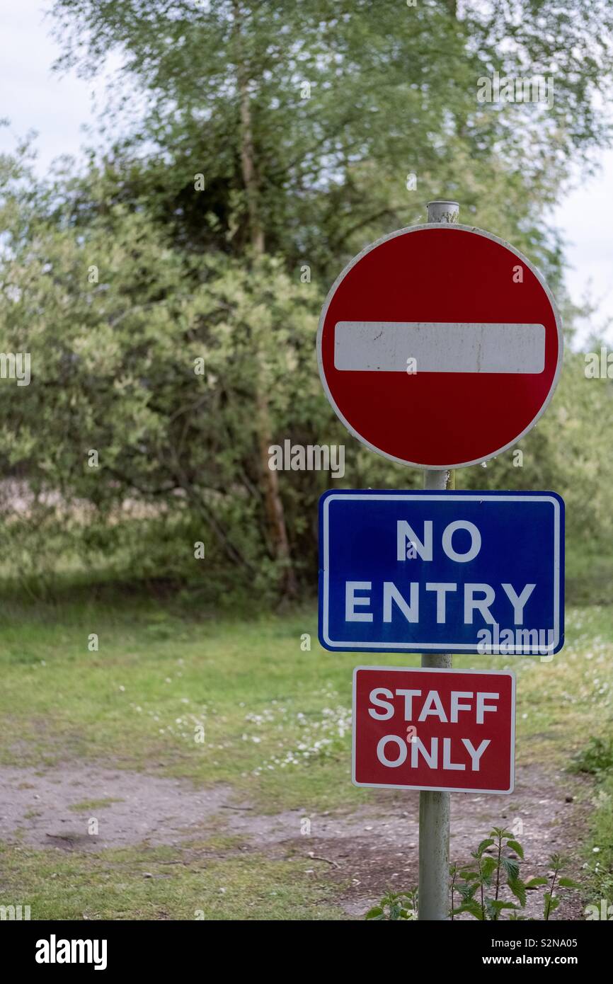 No entry sign for staff only Stock Photo - Alamy