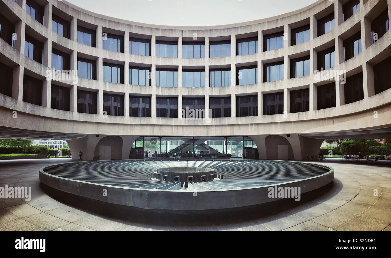 Hirshhorn Museum and sculpture garden library. Architecture details ...