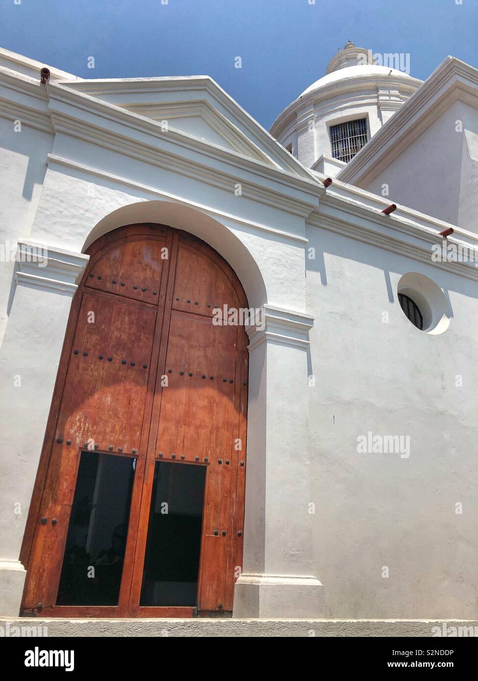 The main Catholic Church in Old Town Santa Marta, Colombia Stock Photo ...