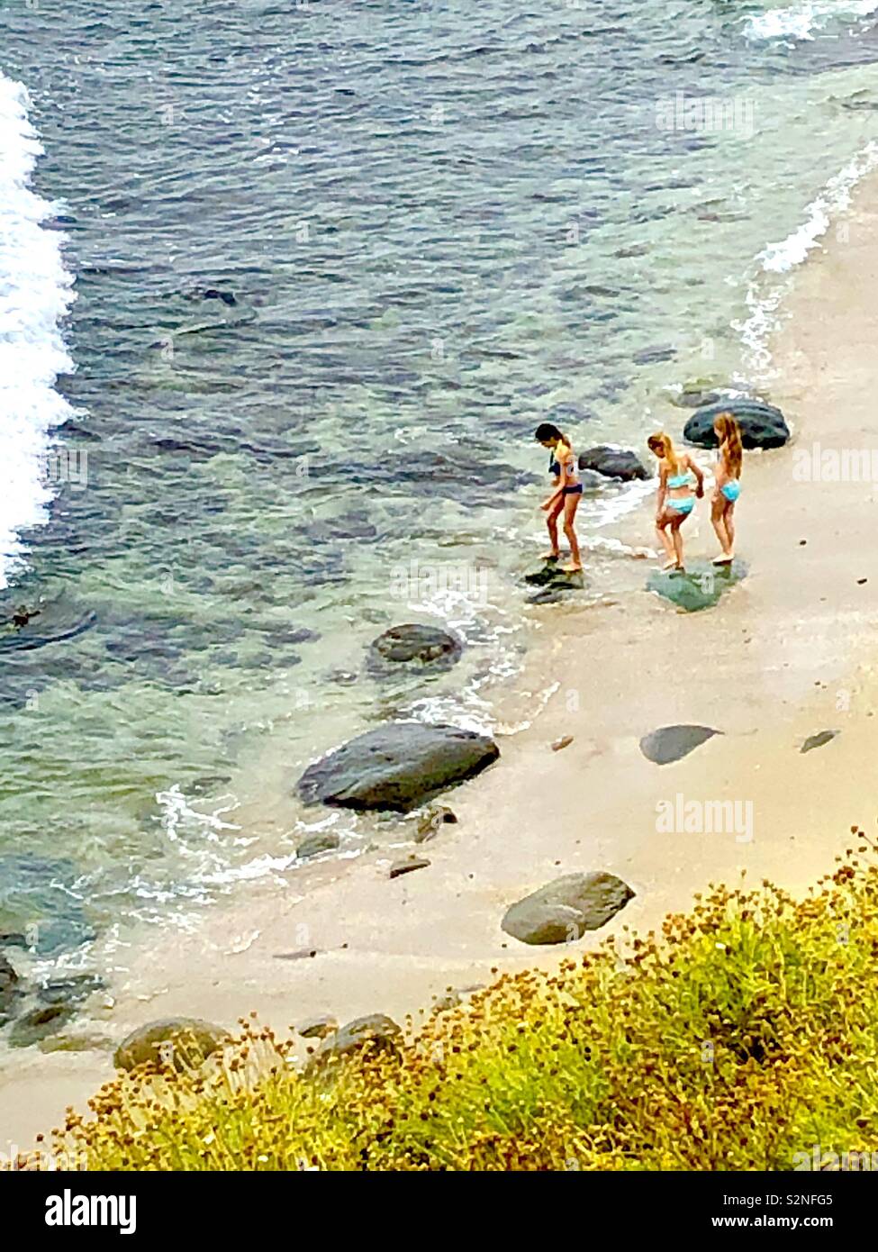 Children wading at La Jolla Cove California Stock Photo - Alamy