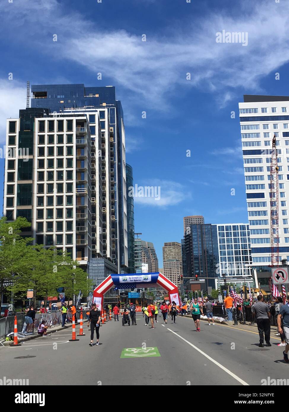 Boston marathon finish line hi-res stock photography and images - Alamy