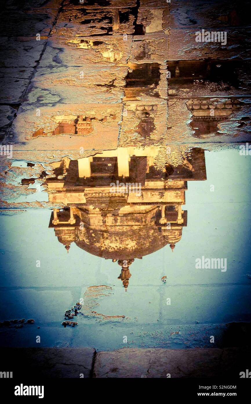 Reflection of a temple, India Stock Photo - Alamy