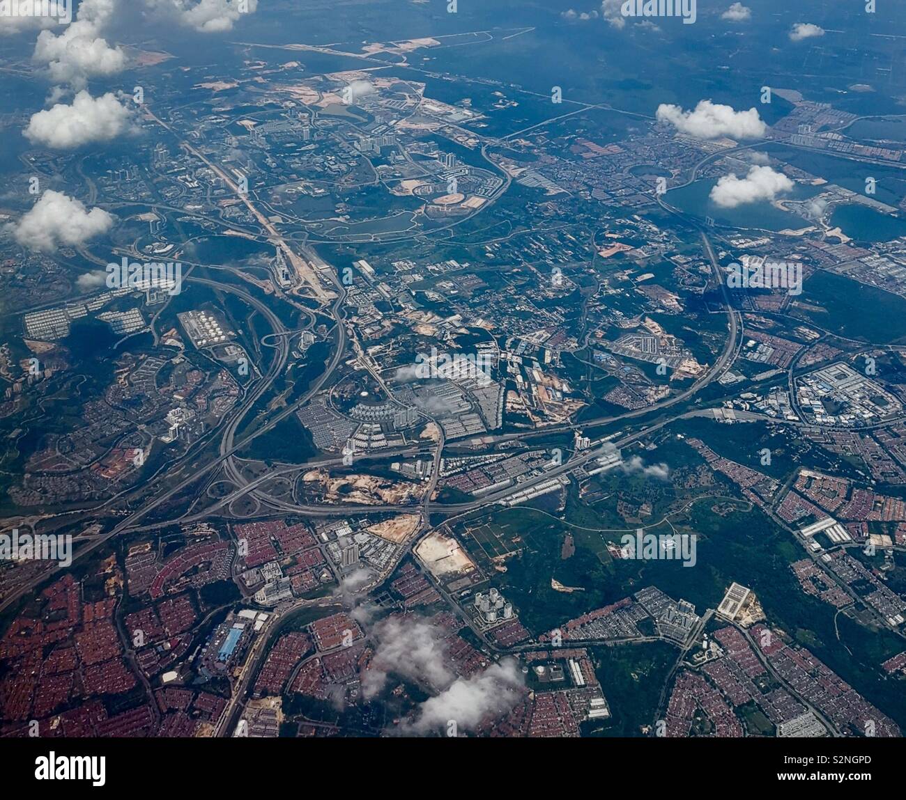 Aerial view of big urban developments south of Kuala Lumpur Stock Photo ...