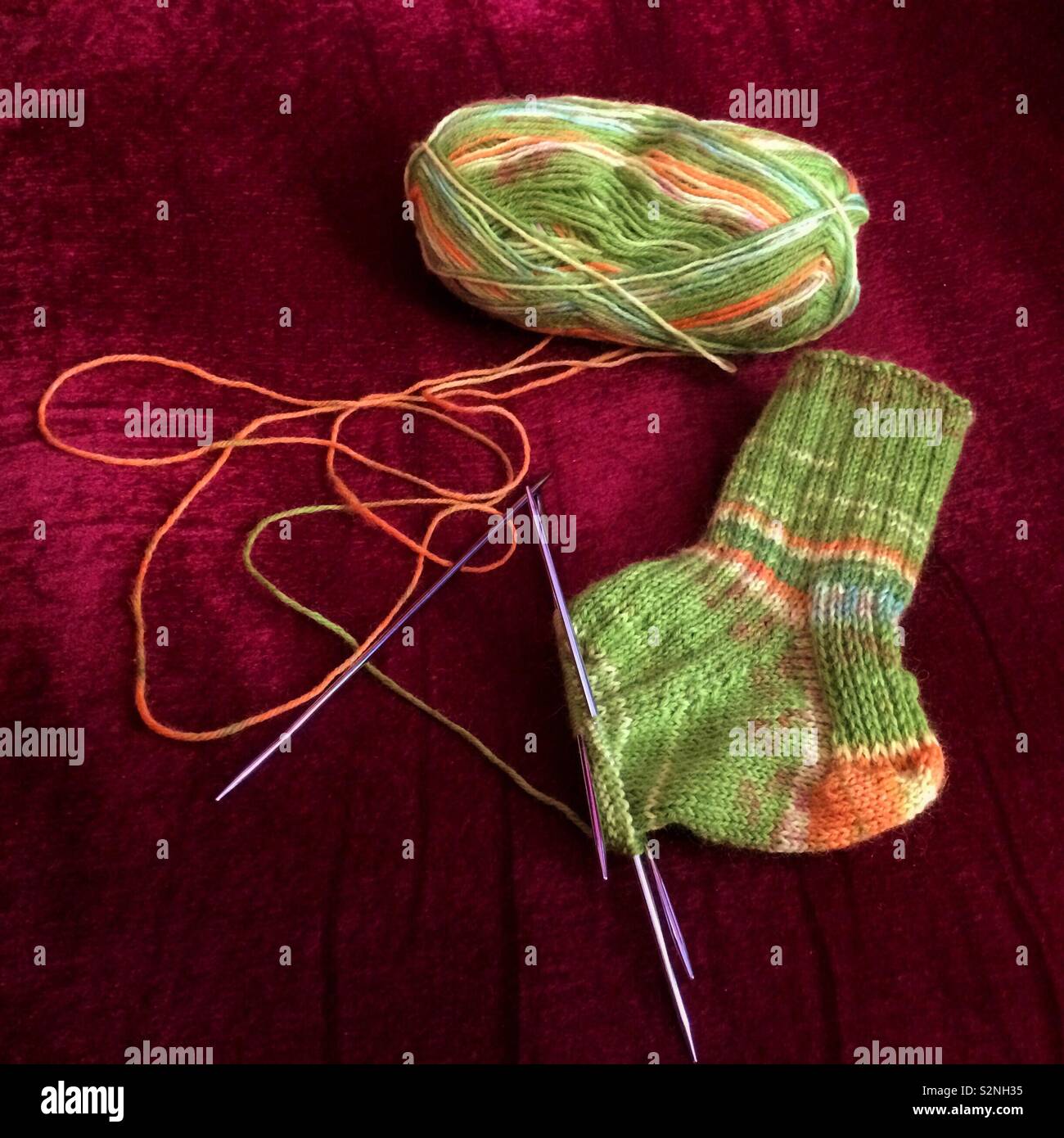 Sock in process knitting hi-res stock photography and images - Alamy