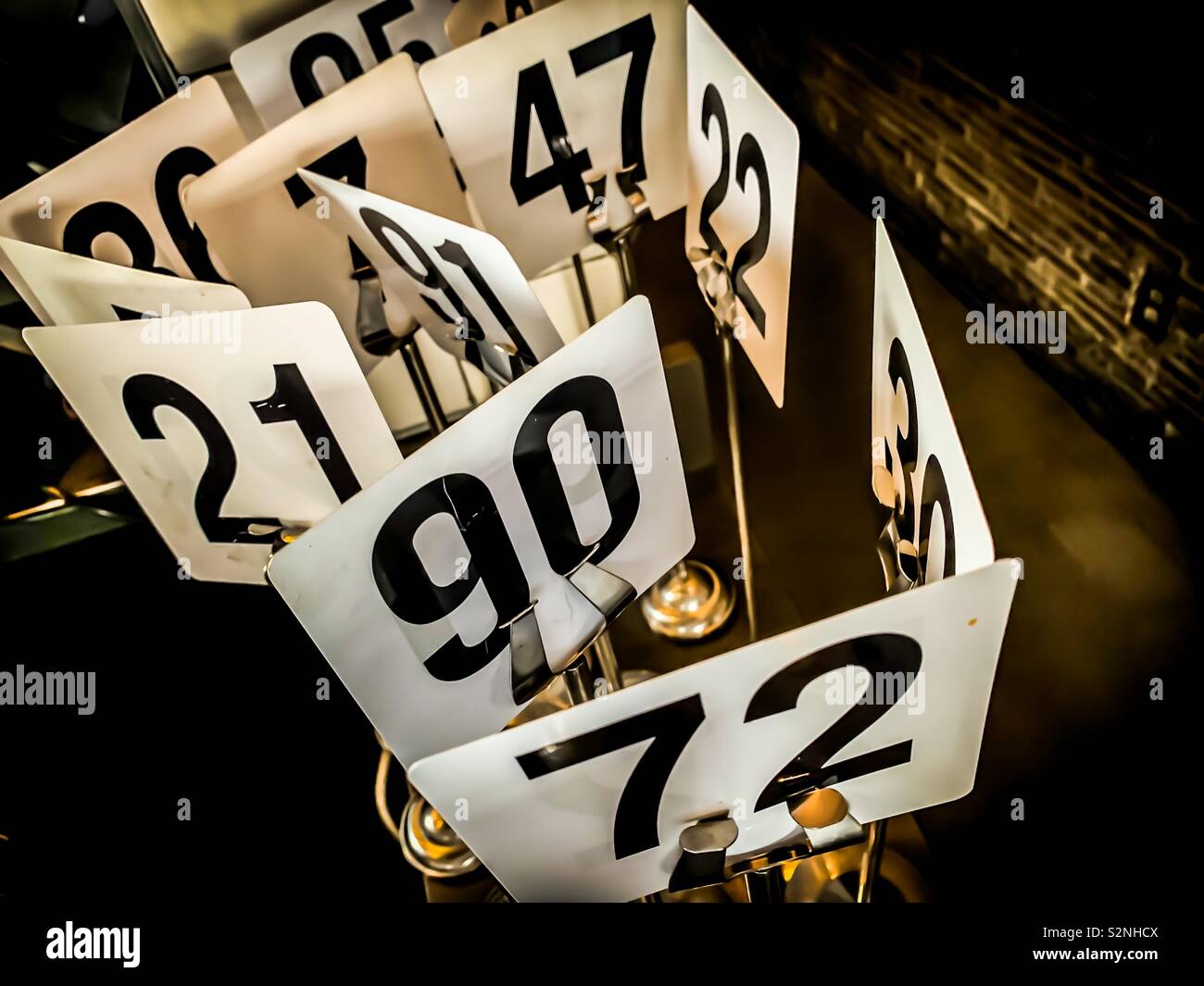 Restaurant table numbers Stock Photo - Alamy