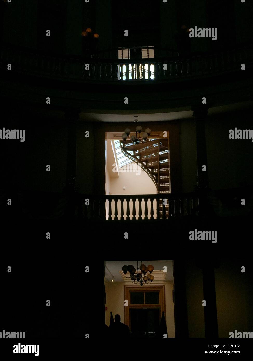 Spiral staircase silhouette Stock Photo - Alamy