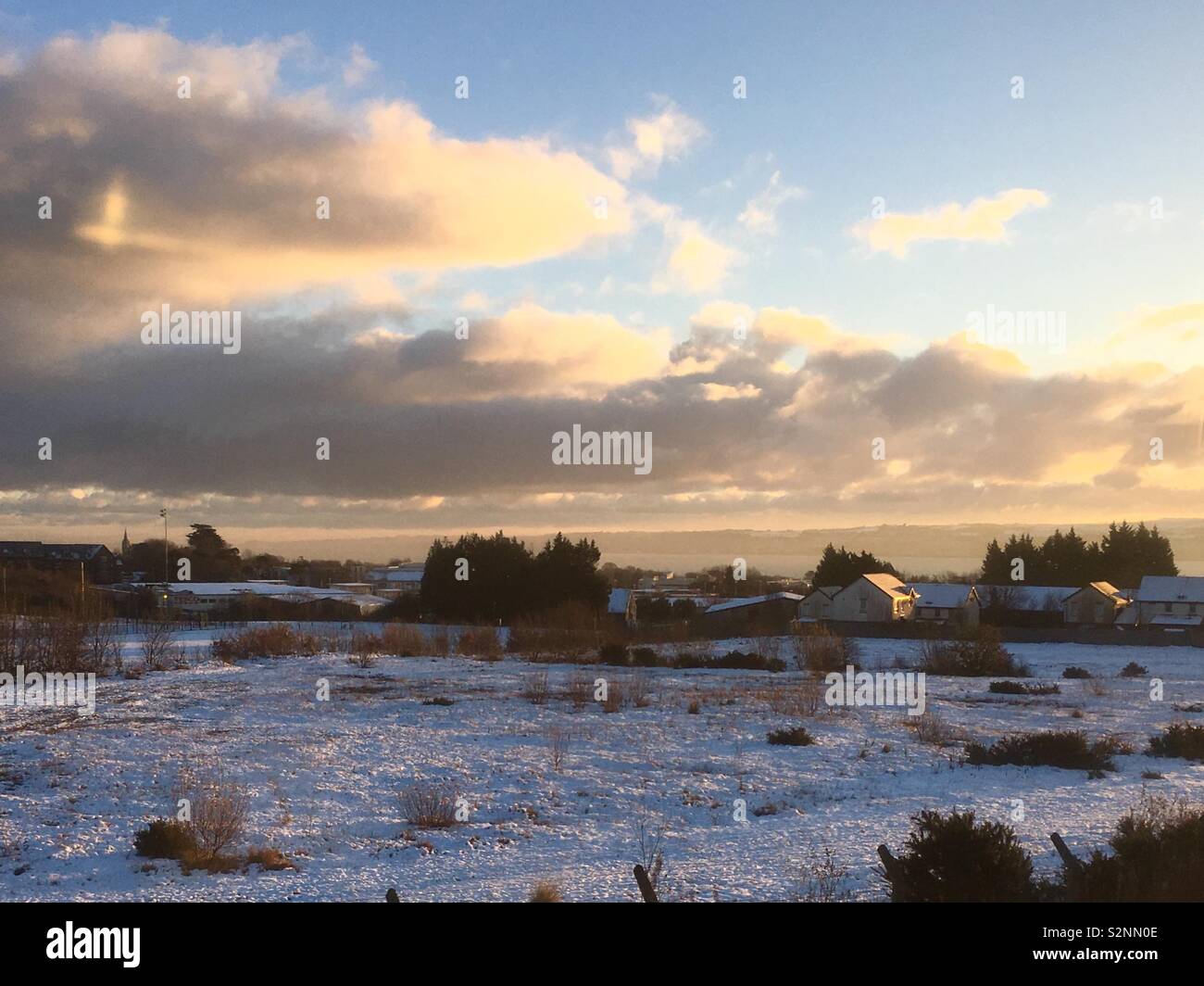 Countryside outside of Belfast, Northern Ireland at sunrise Stock Photo ...