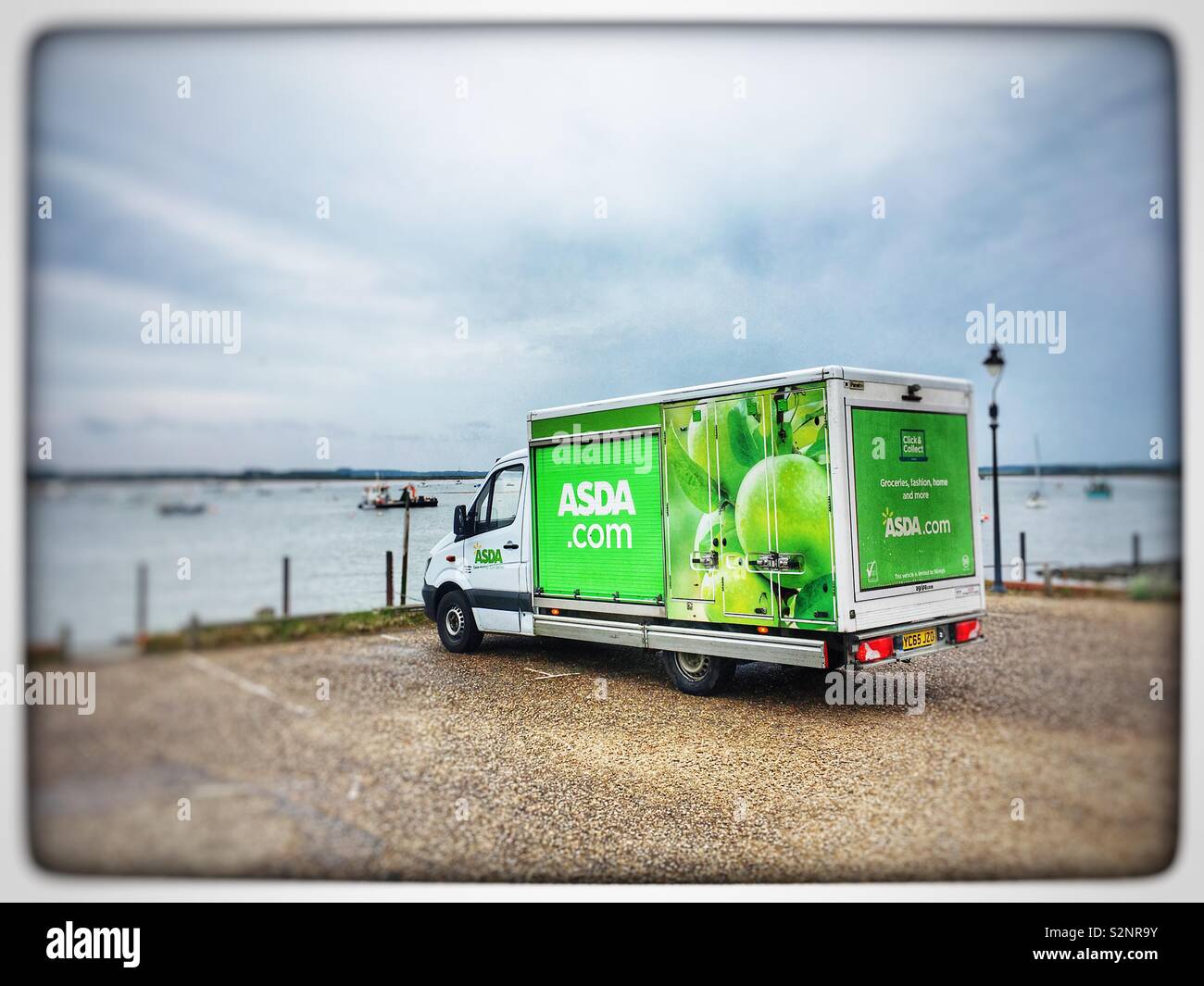 Asda delivery van, Bawdsey Ferry, Suffolk, UK Stock Photo - Alamy