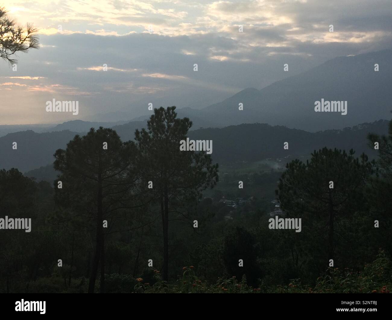 Mountain sunset evening Stock Photo - Alamy