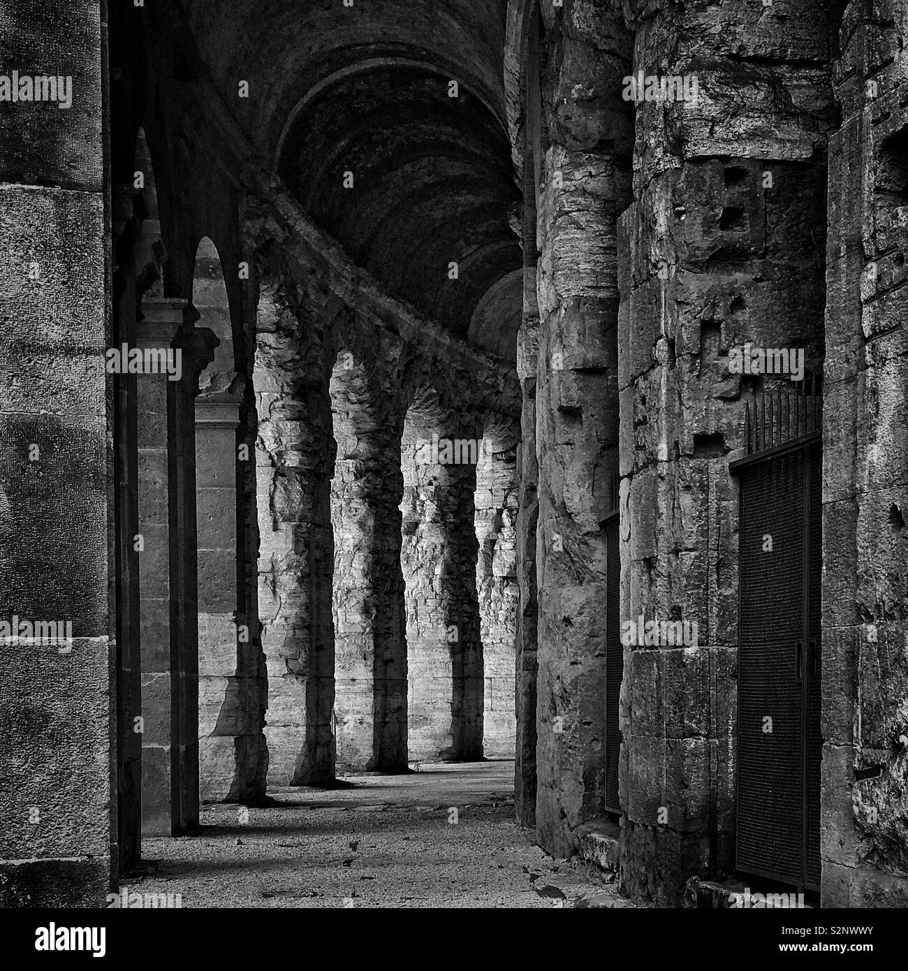 The ancient Roman colonnade of the Marcello Theatre Rome Italy Stock ...
