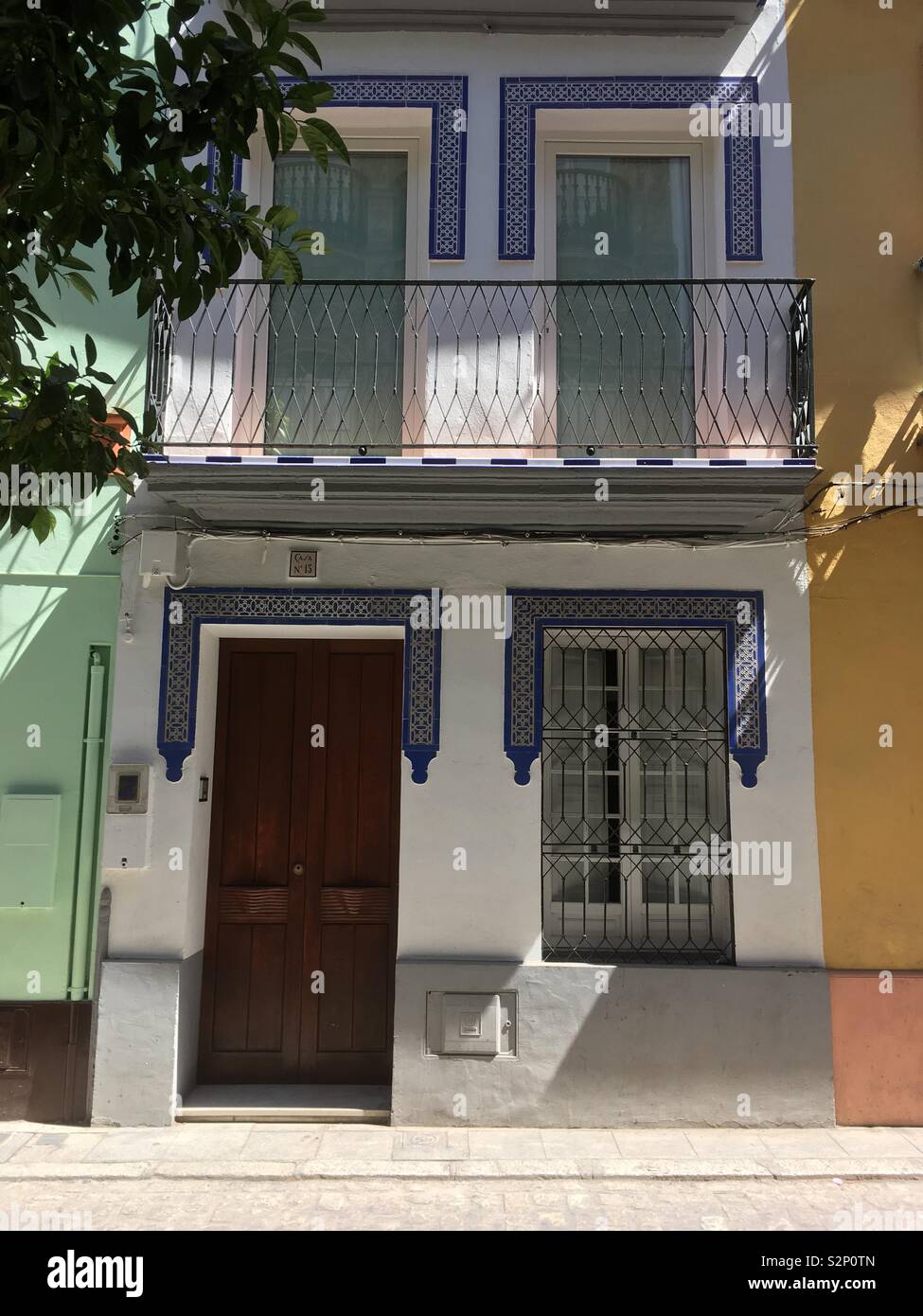 Colourful buildings in Spain Stock Photo - Alamy