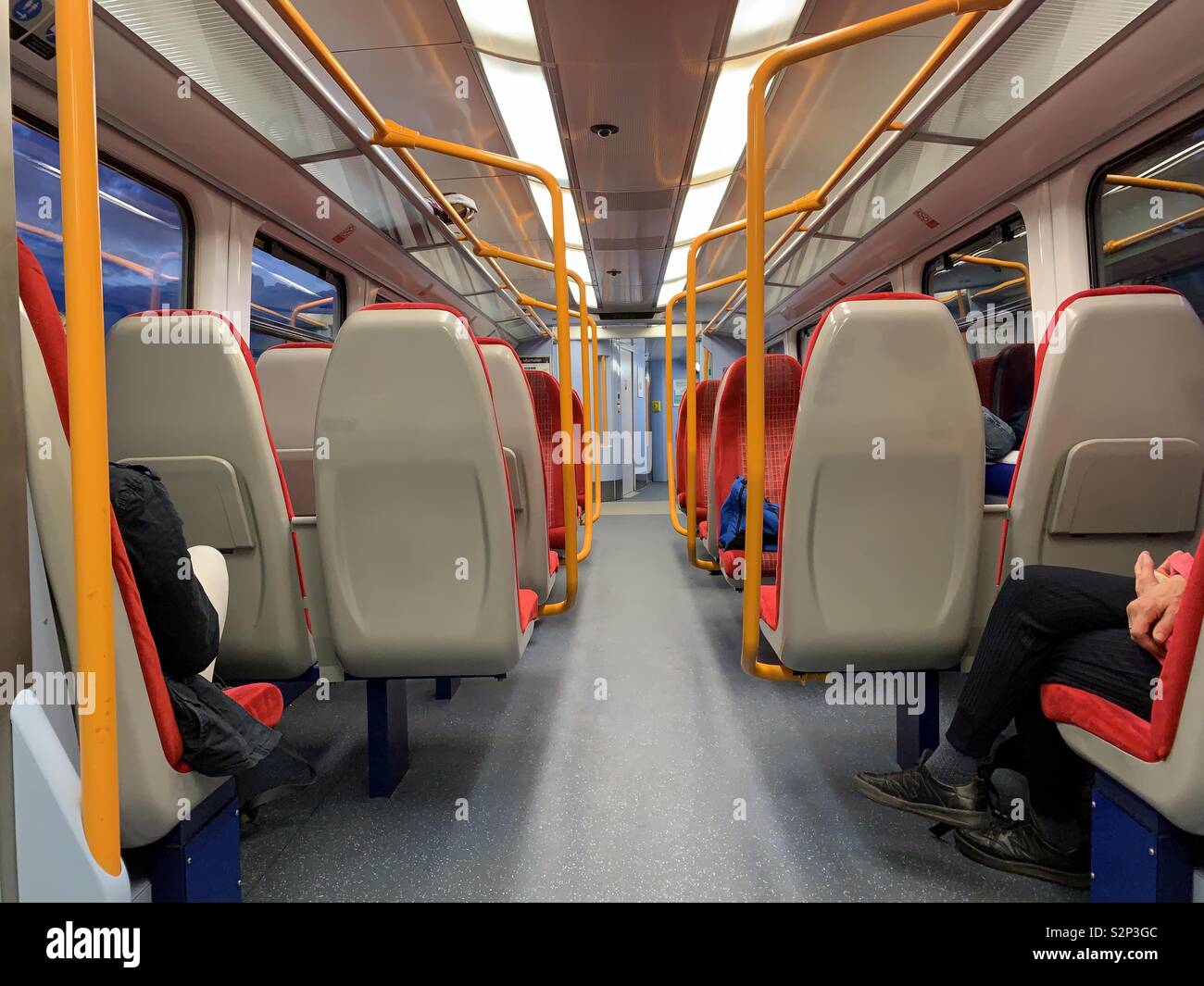 On an almost empty train Stock Photo - Alamy