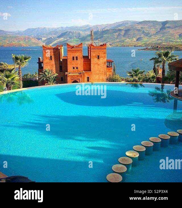 Morocco hotel swimming pool Stock Photo - Alamy