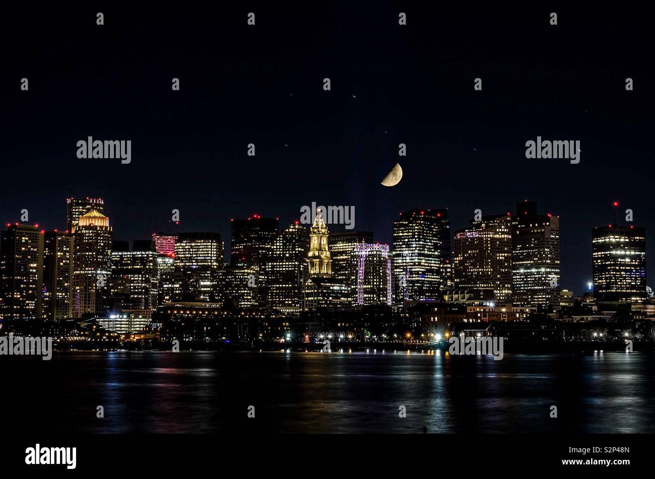 Boston waterfront night hi-res stock photography and images - Alamy