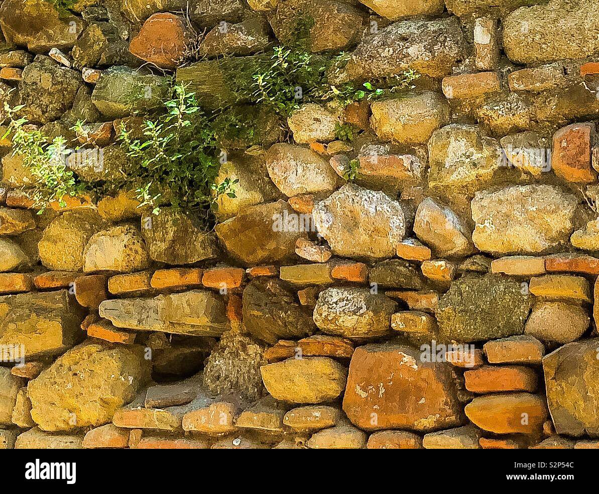 Ancient Rock Wall Stock Photo - Alamy