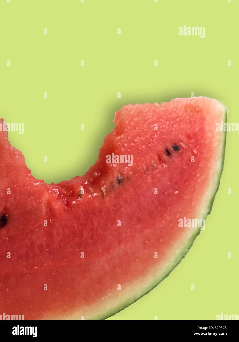 Watermelon with bite bitten but missing. On cool summer hello ...