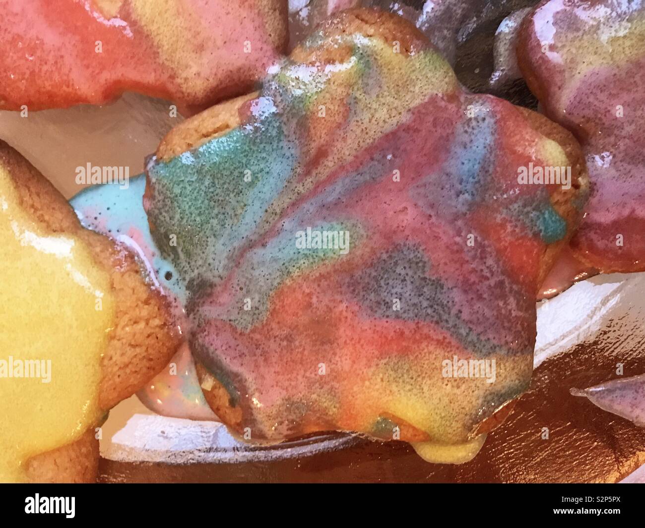 Multi colored cookies Stock Photo - Alamy