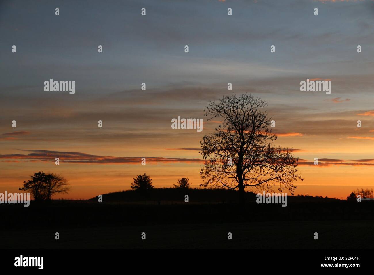 Pre dawn glow at Methlick, in Aberdeenshire Stock Photo - Alamy