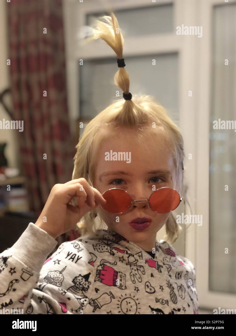 Fancy dress, silly hair Stock Photo - Alamy