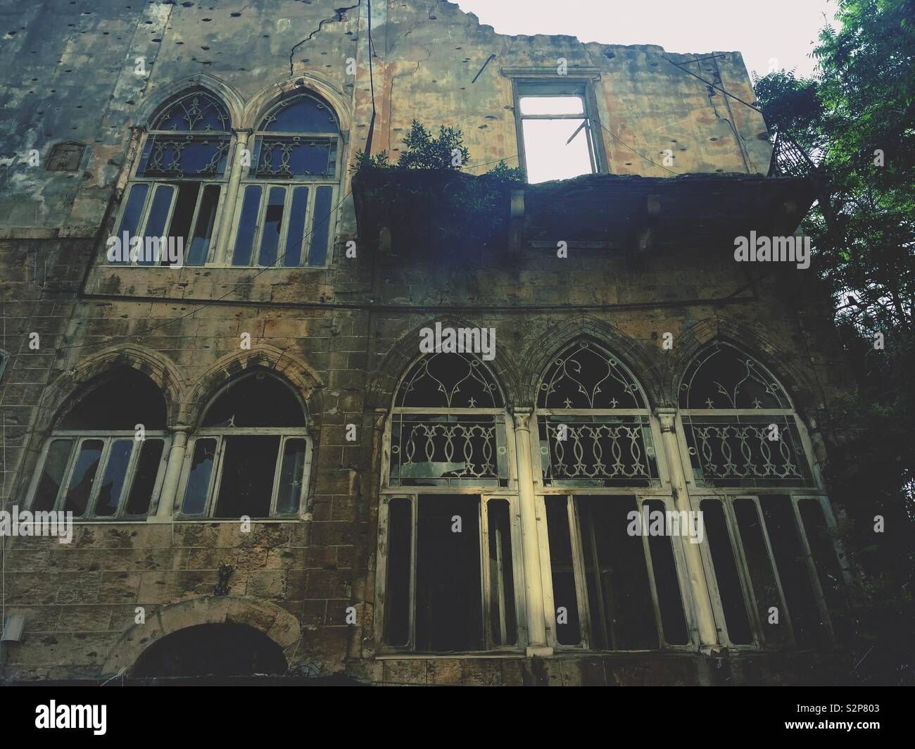 Old haunting building Beirut Lebanon Middle East Stock Photo - Alamy