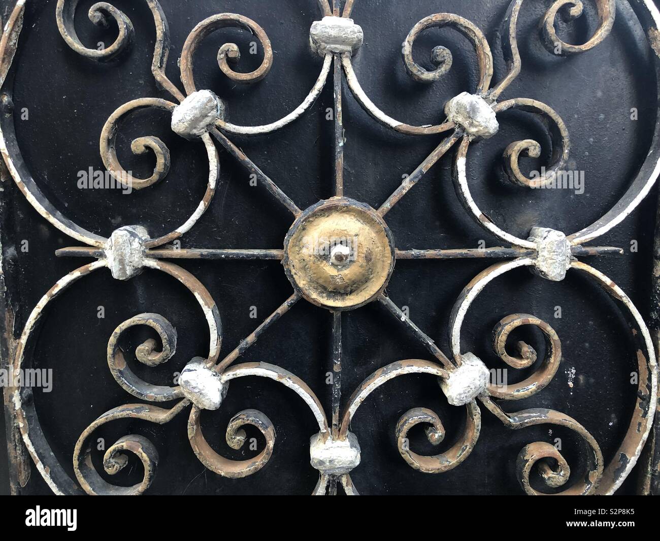 Wrought iron school work – wrought iron gate Stock Photo - Alamy