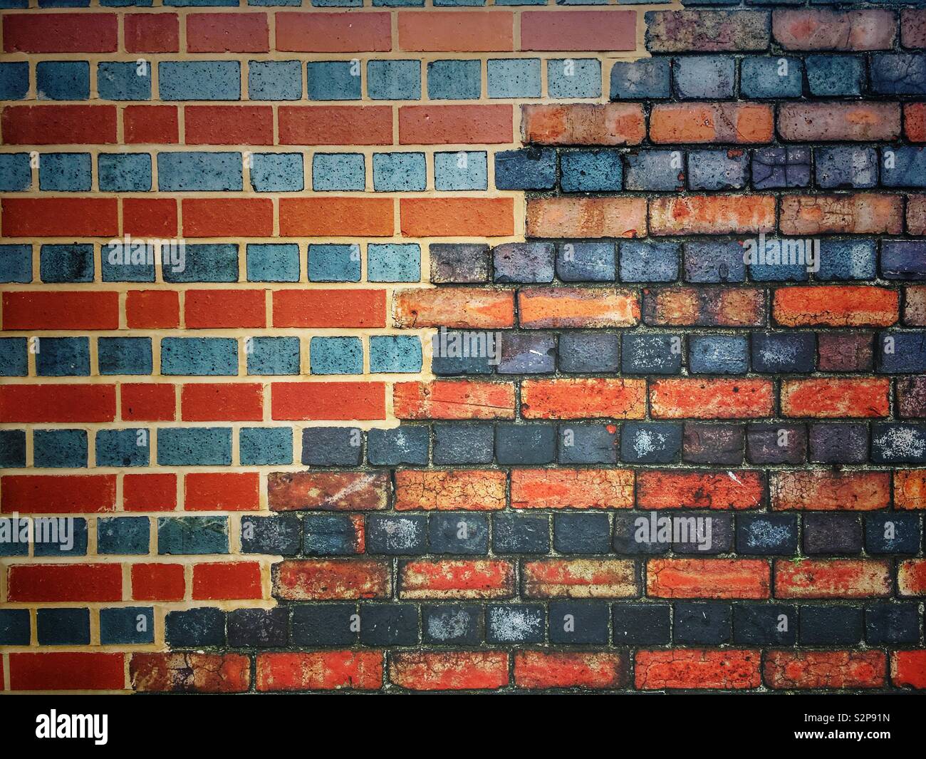 Partly re-build wall Stock Photo - Alamy