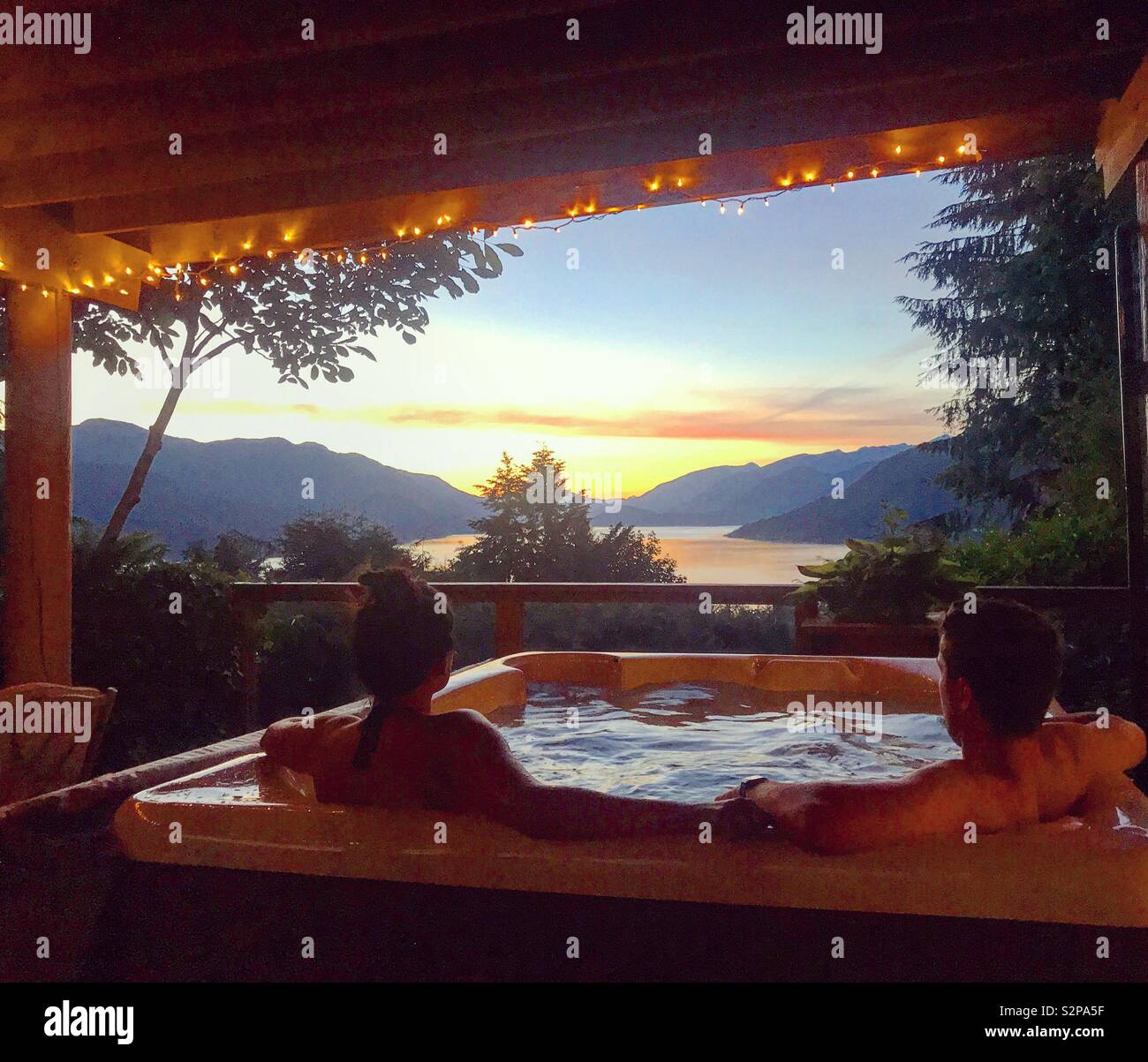 Hot tub views Stock Photo - Alamy