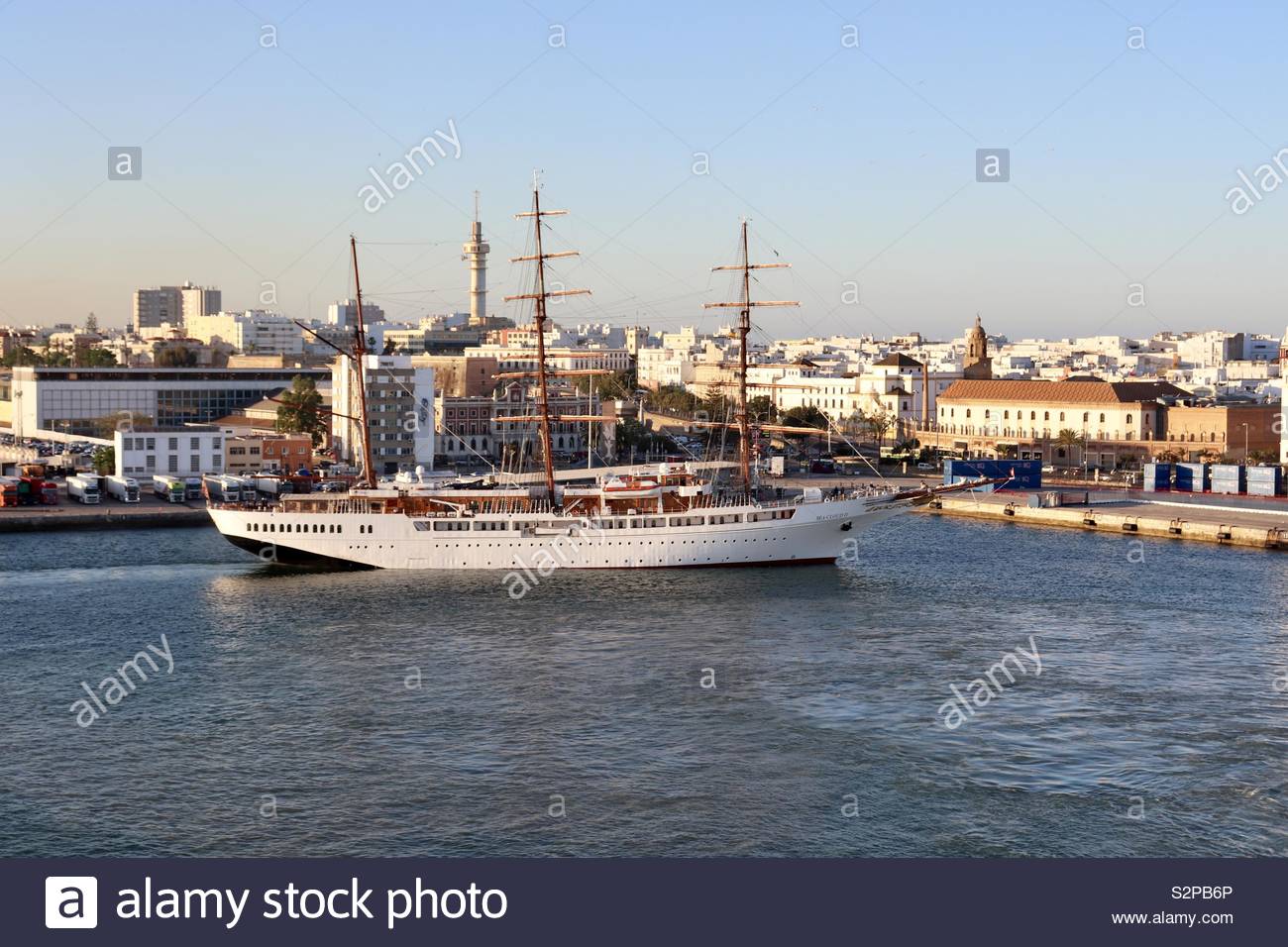 Traditional sailing boat in port Stock Photo - Alamy