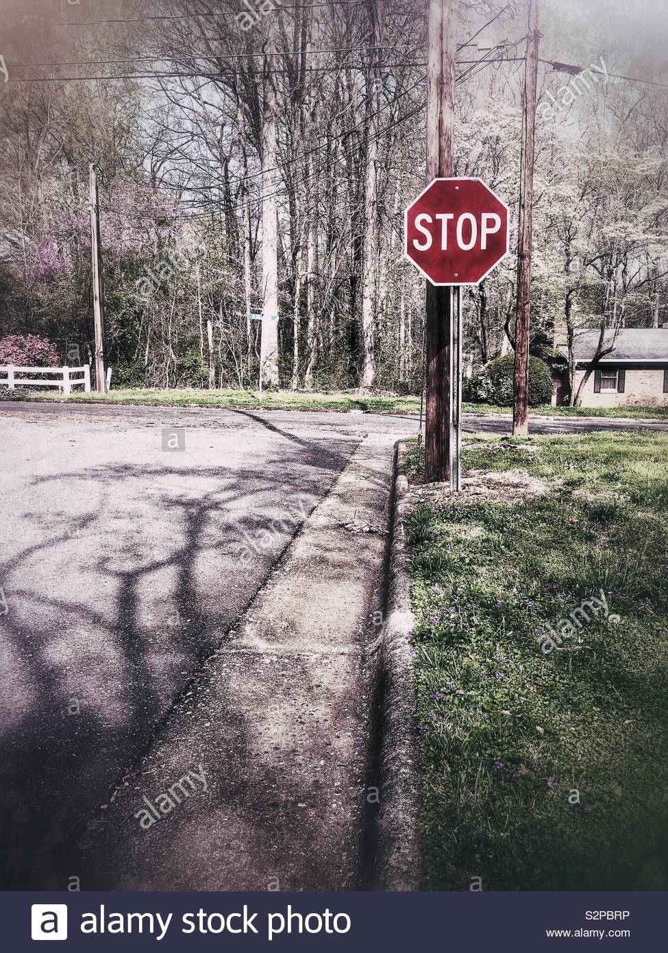 Stop sign at intersection hi-res stock photography and images - Alamy