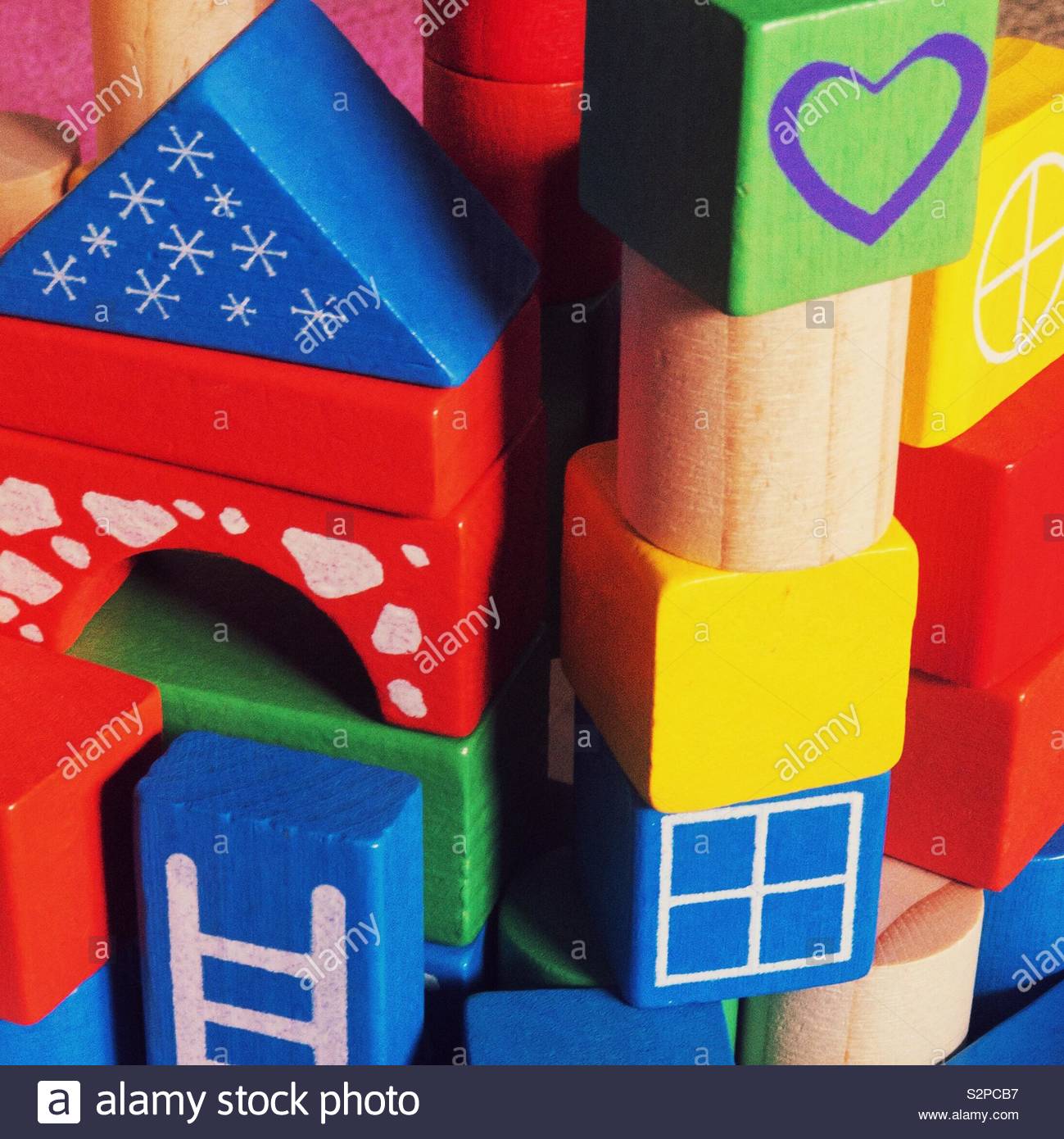 Children’s wooden building blocks Stock Photo - Alamy