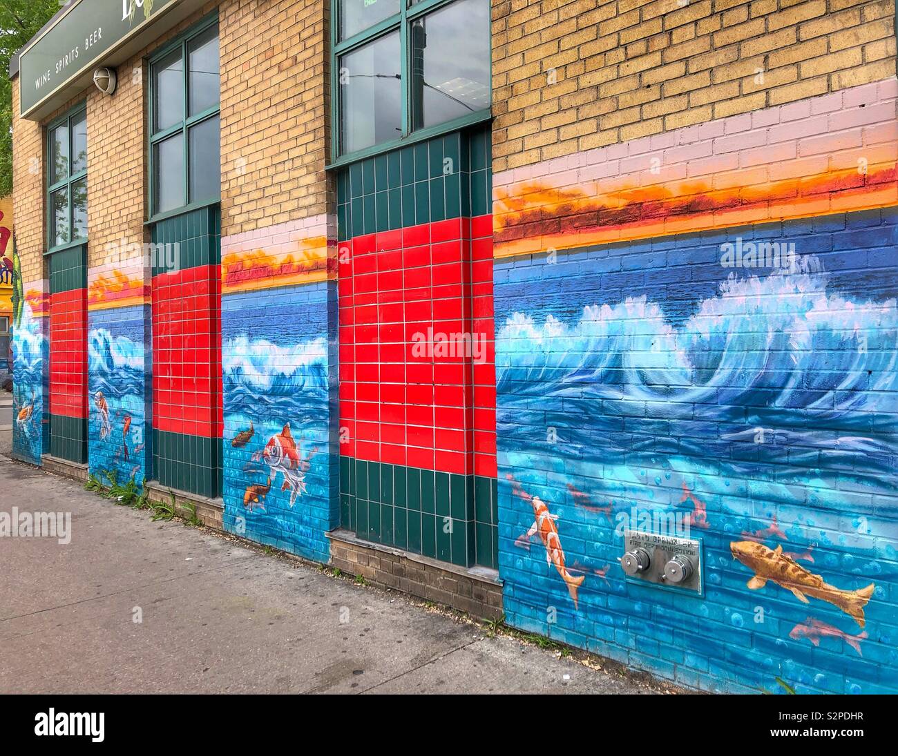 Aquatic themed mural Stock Photo - Alamy