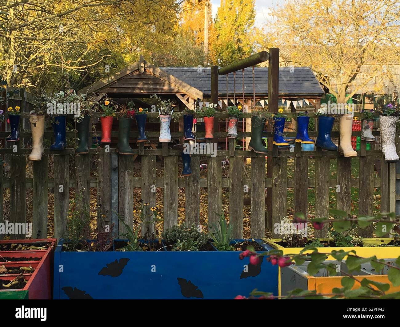 Wellies boot garden Stock Photo - Alamy