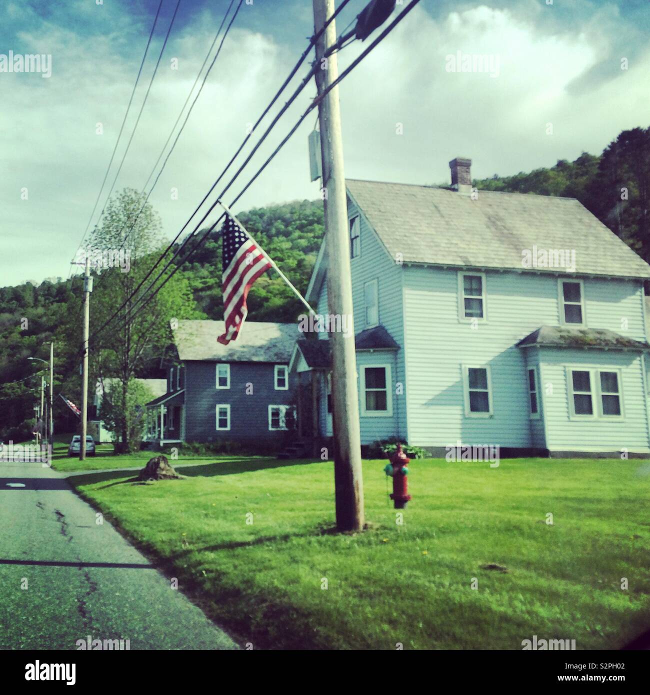 A spring view of homes in rural Vermont, United States Stock Photo - Alamy