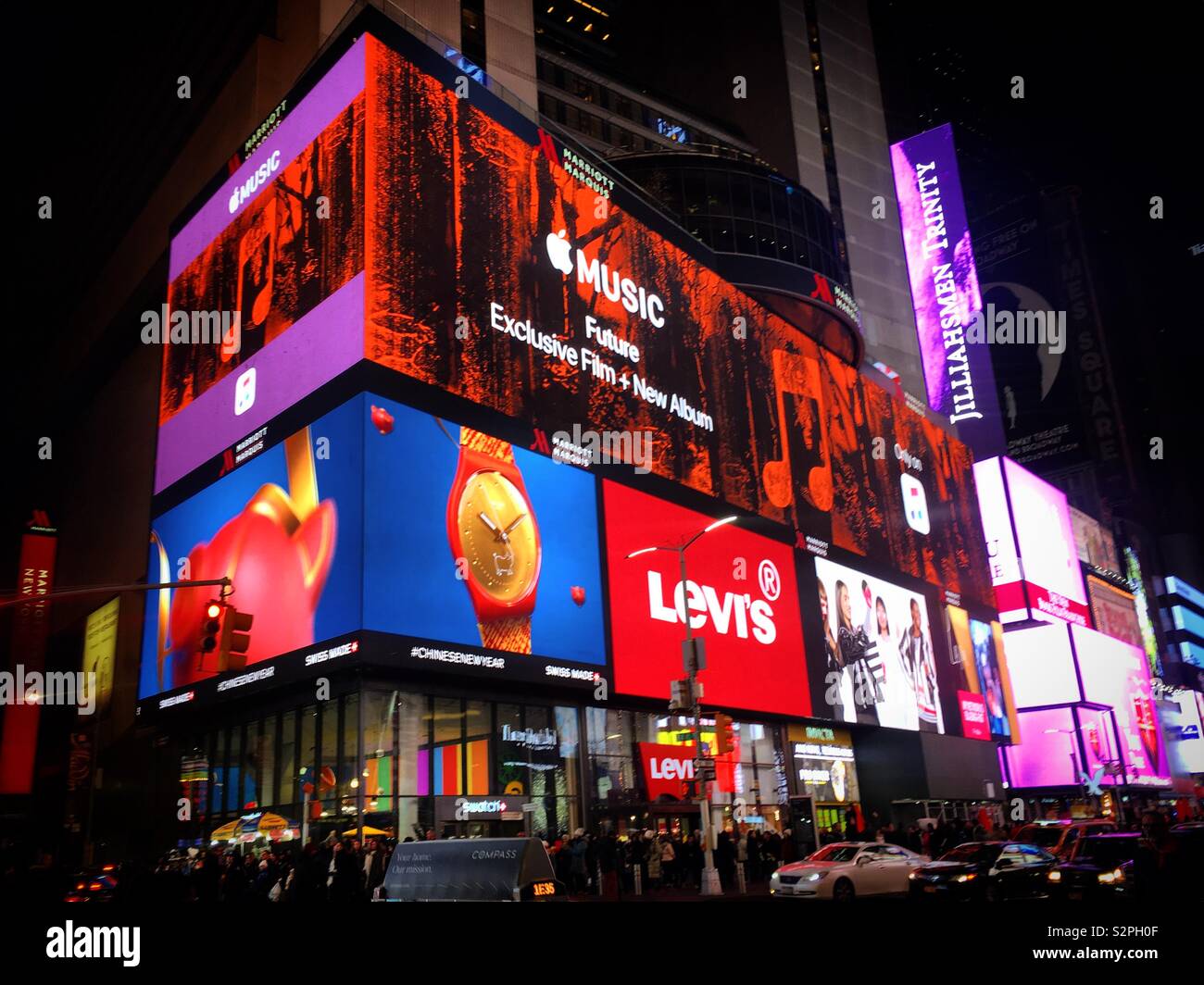 Time Square with a night view Stock Photo - Alamy