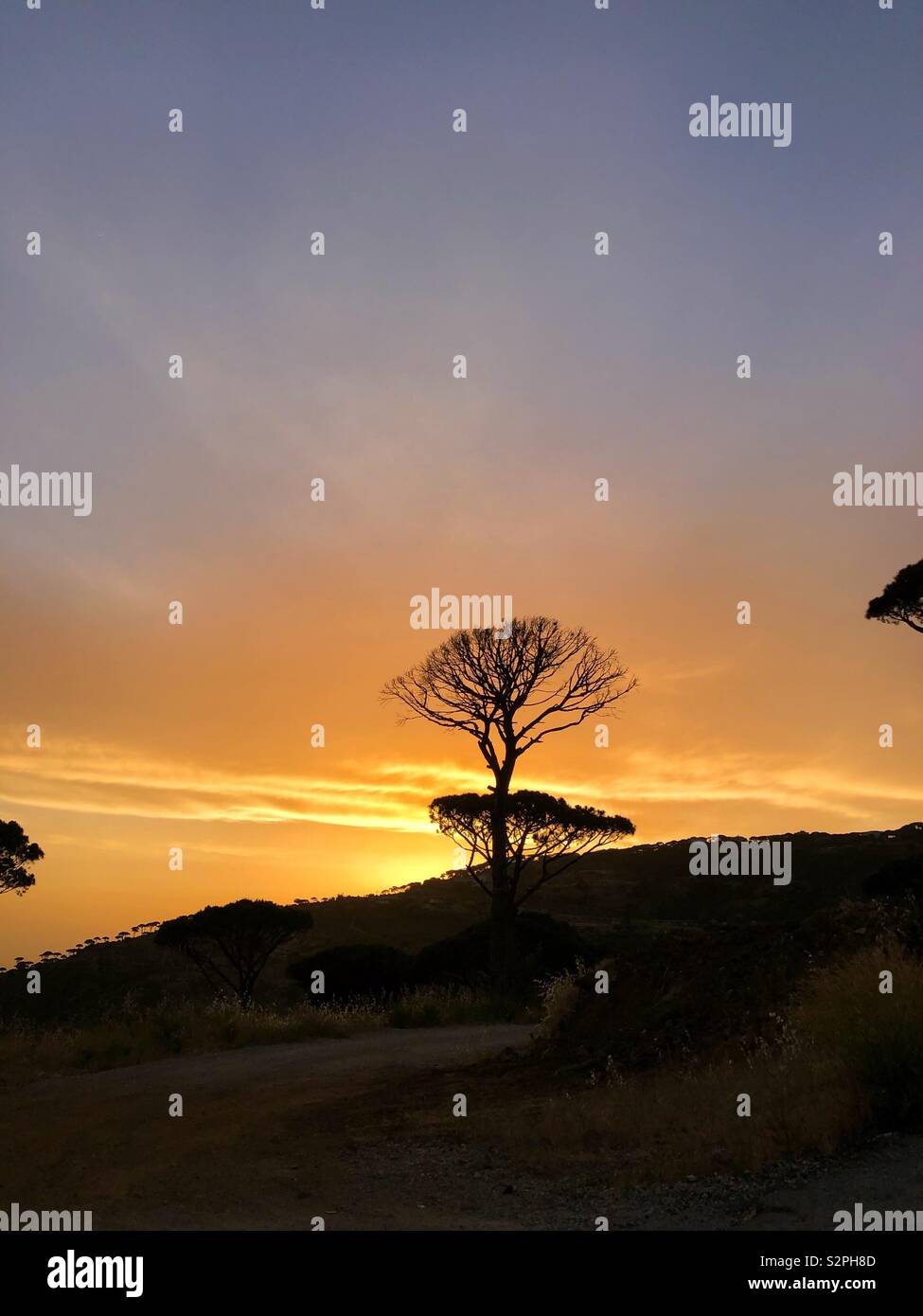Charming sunset behind the mountains in Lebanon Middle East Stock Photo ...