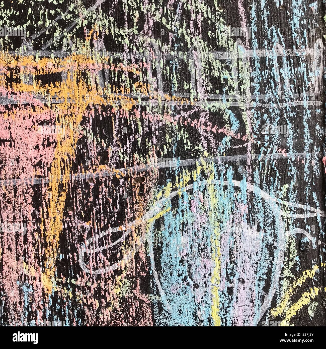 Chalk drawings on a blackboard Stock Photo - Alamy