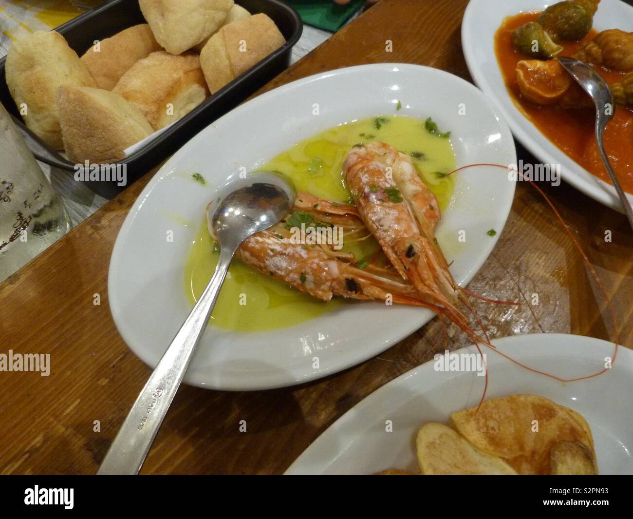 Giant prawns, part of a tasting menu Stock Photo - Alamy