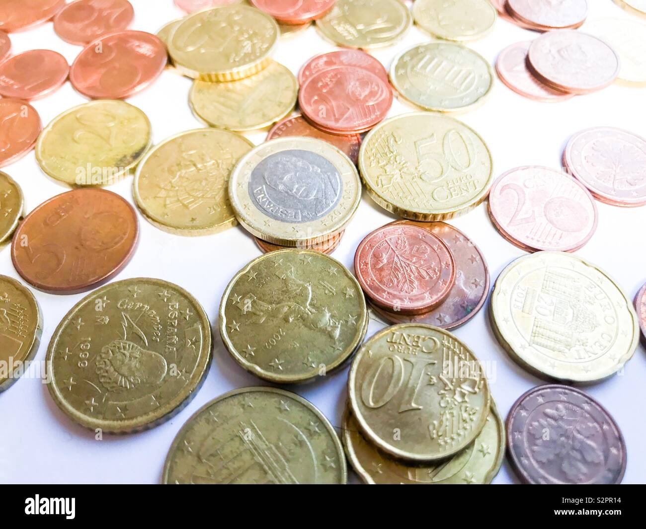 Pile of mixed euro coins Stock Photo - Alamy
