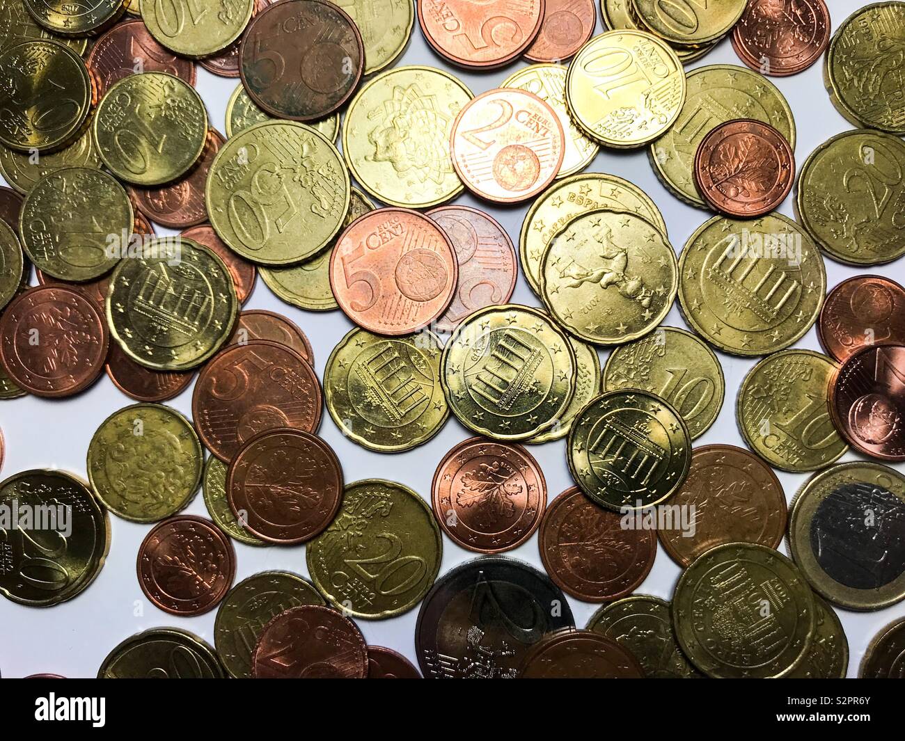 Mixed euro coins background Stock Photo - Alamy