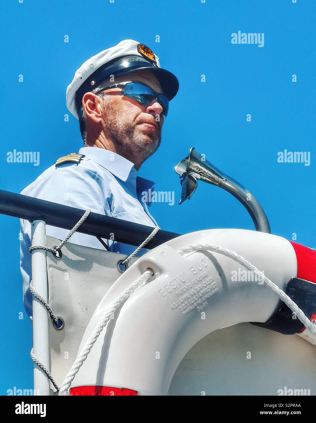 Cool ship’s captain, Thunersee, Switzerland Stock Photo - Alamy