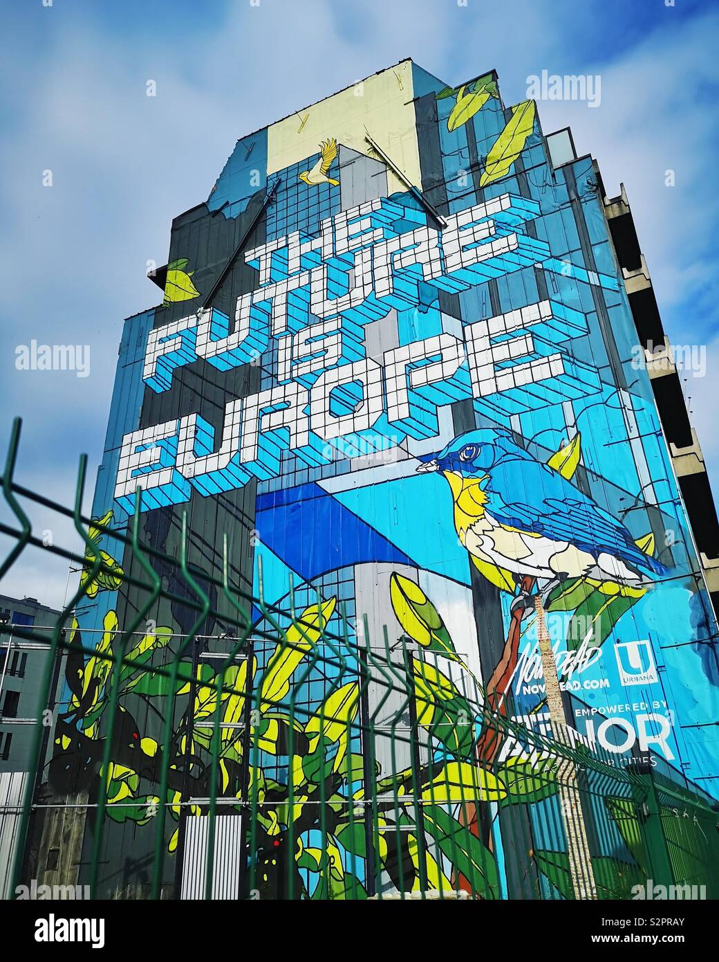 The future is Europe - mural on building in Brussels, Belgium Stock ...