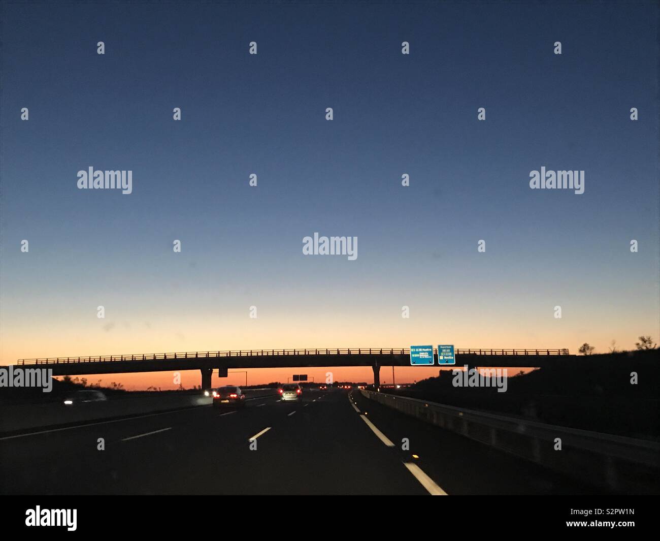 Sunset motorway hi-res stock photography and images - Alamy